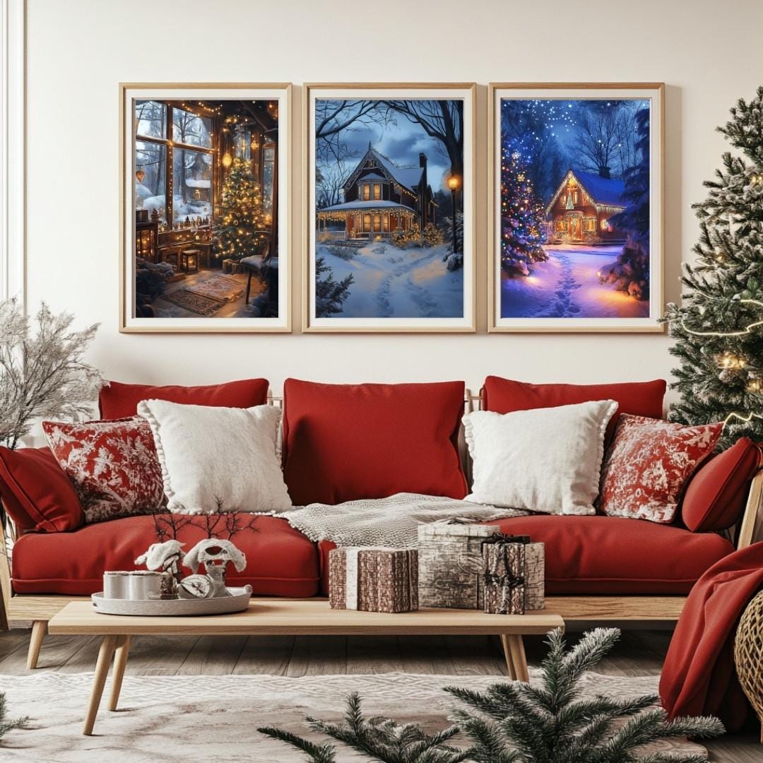 Cozy Winter Wonderland Printable Wall Art Set of 3 - Etsy