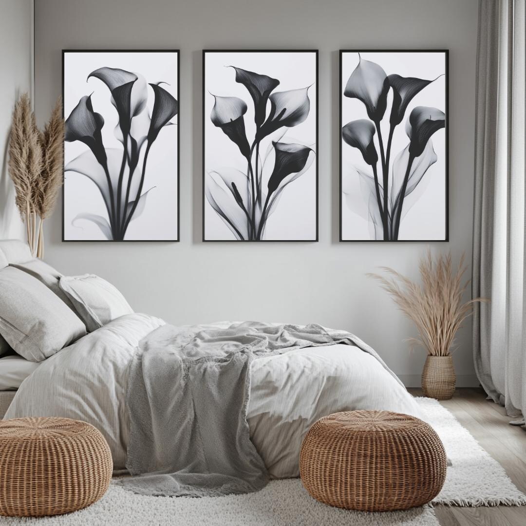 X-ray Calla Lily Prints: Black and White Botanical Art (digital ...