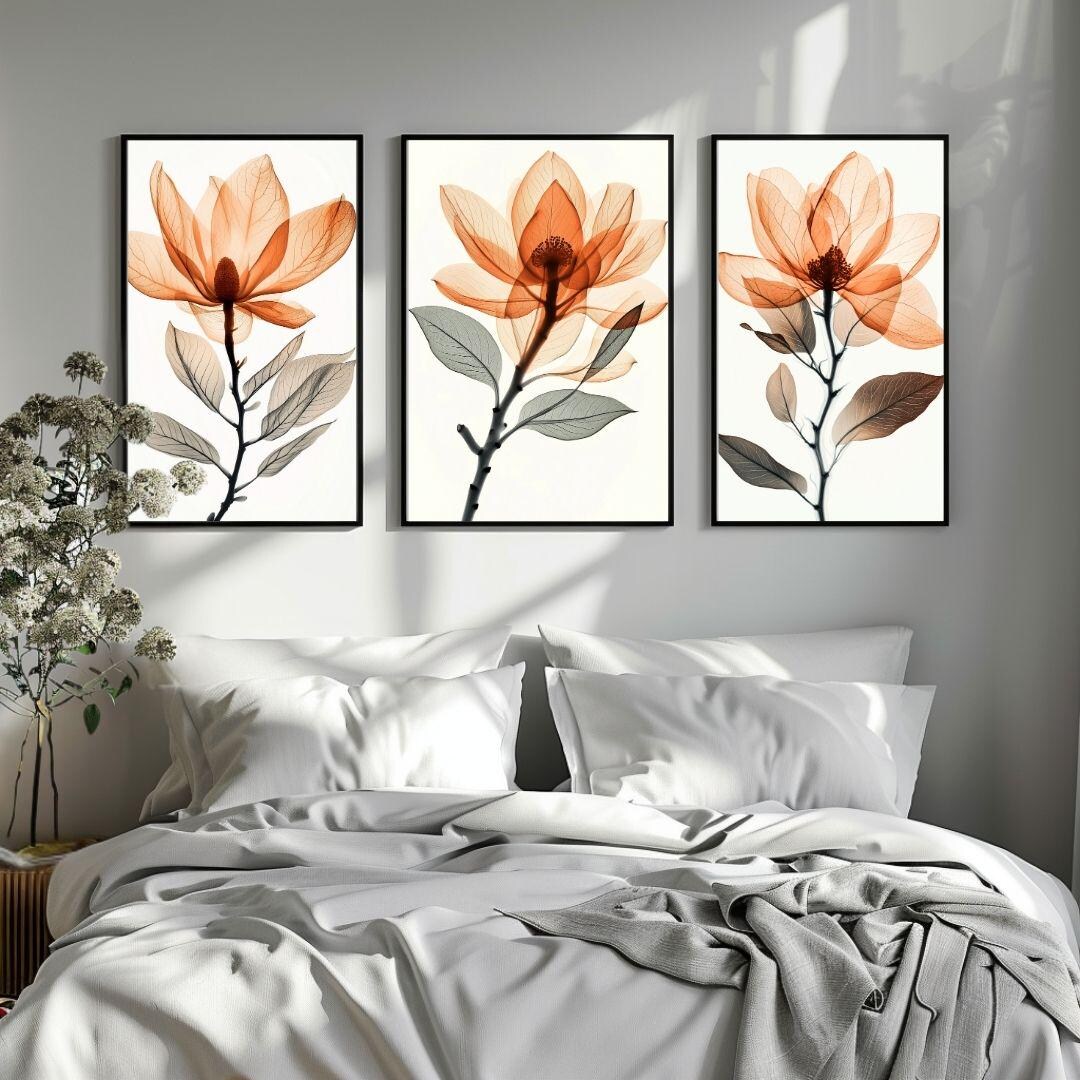 Magnolia Anatomy Print Set, X-ray Flower Illustrations, Botanical Art ...