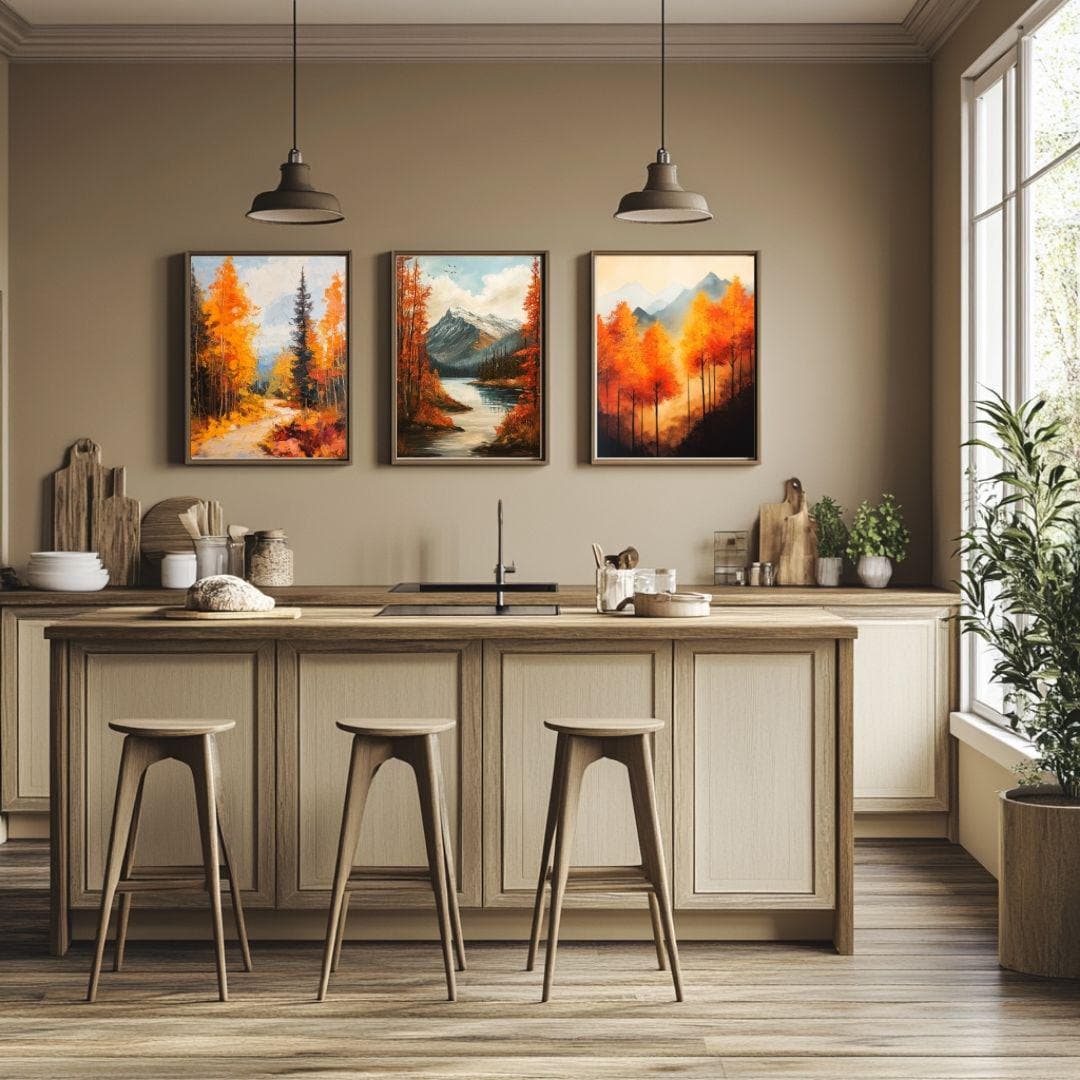 Vibrant Fall Forest Scene Wall Art - Etsy