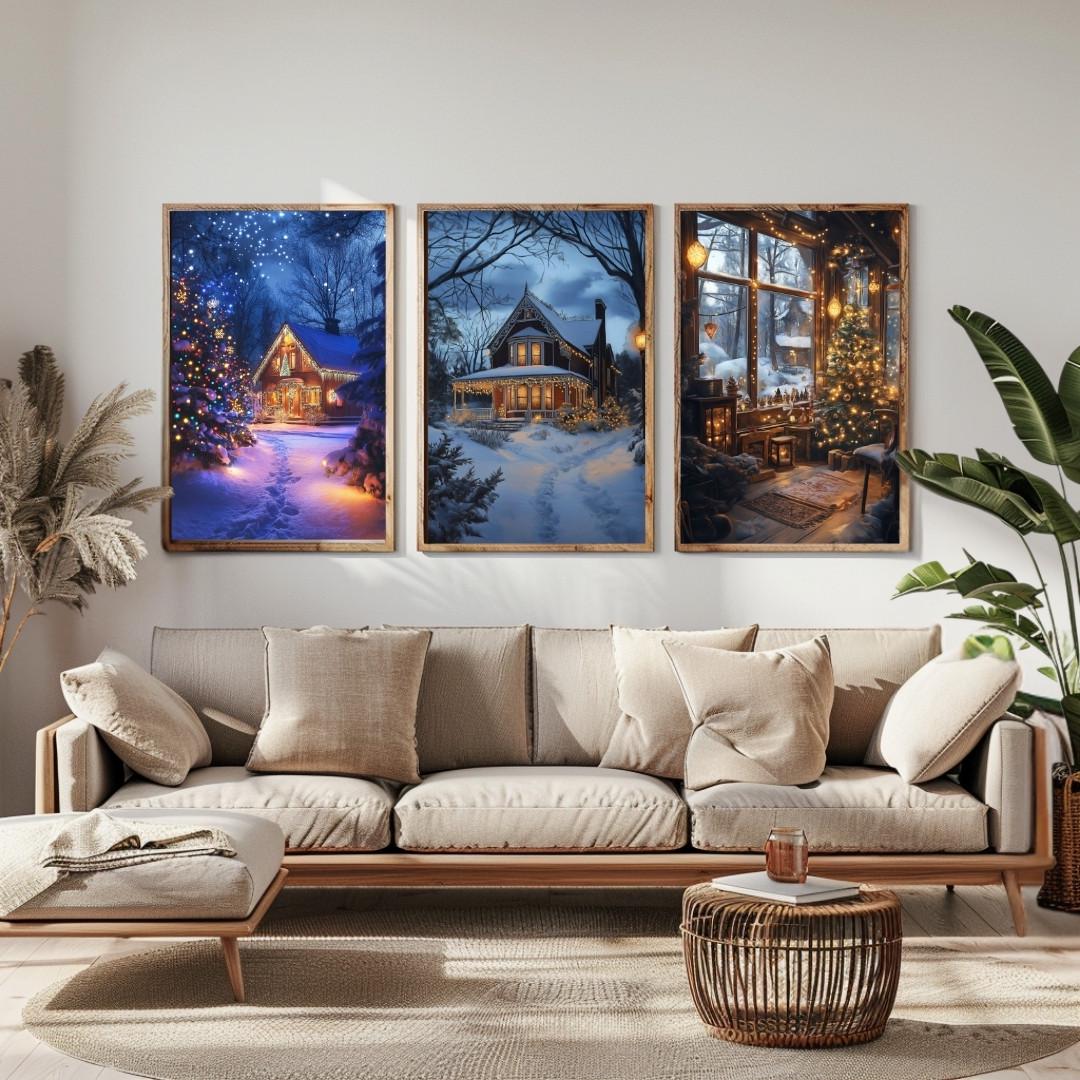 Cozy Winter Wonderland Printable Wall Art Set of 3 - Etsy