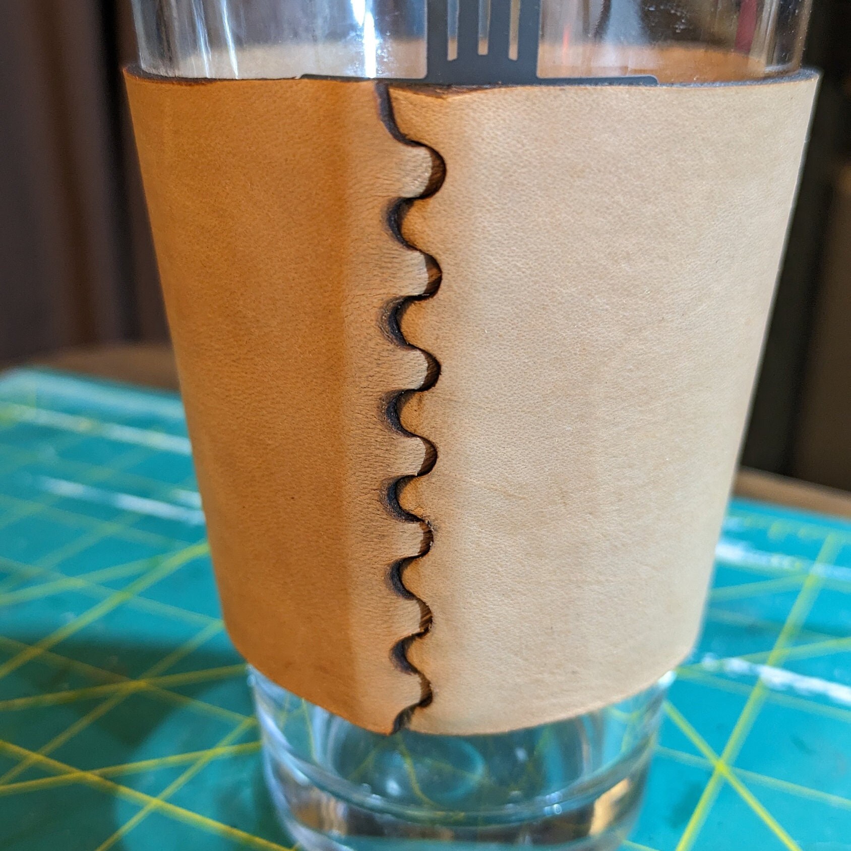 Leather Pint Glass Sleeve Pattern - DIY Laser Cut and Assemble - DXF ...