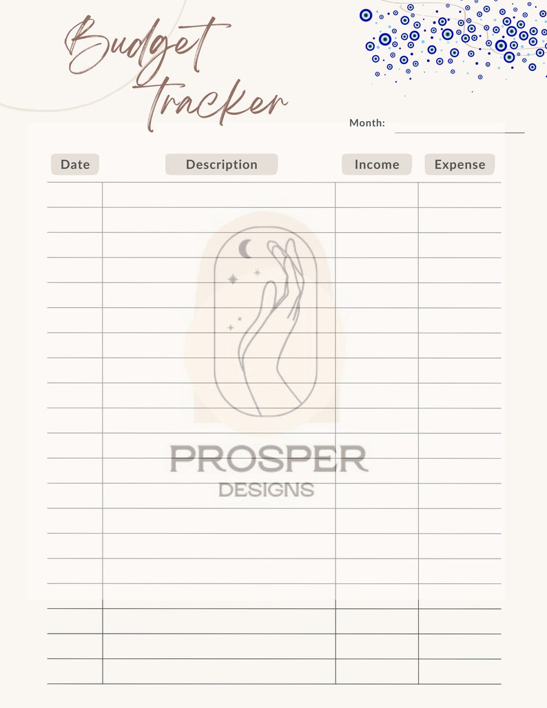 Evil Eye Budget Tracker printable - Etsy
