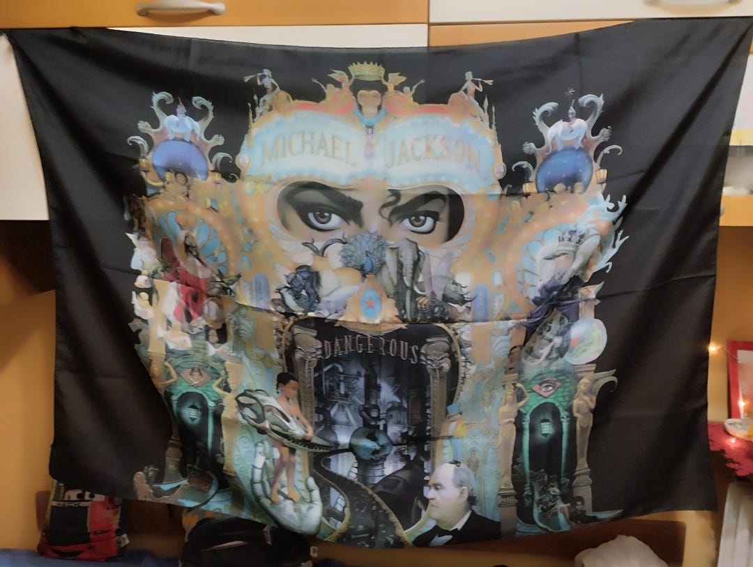 Michael Jackson, Dangerous Vintage 90s Wall Flag, Deadstock Never Used ...