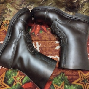 Combat Leather Boots Italian Army Vintage 80S, 1985, Deadstock Big Size ...