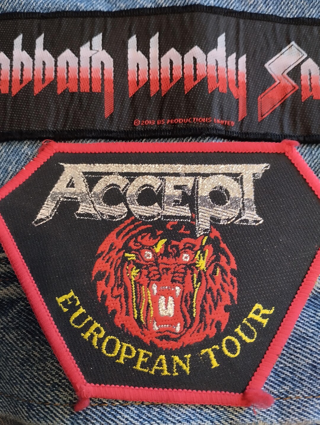 Accept, Vintage Early 80s Sew on Patch Deadstock Never Used, European Tour, Lion Logo, Accept ...