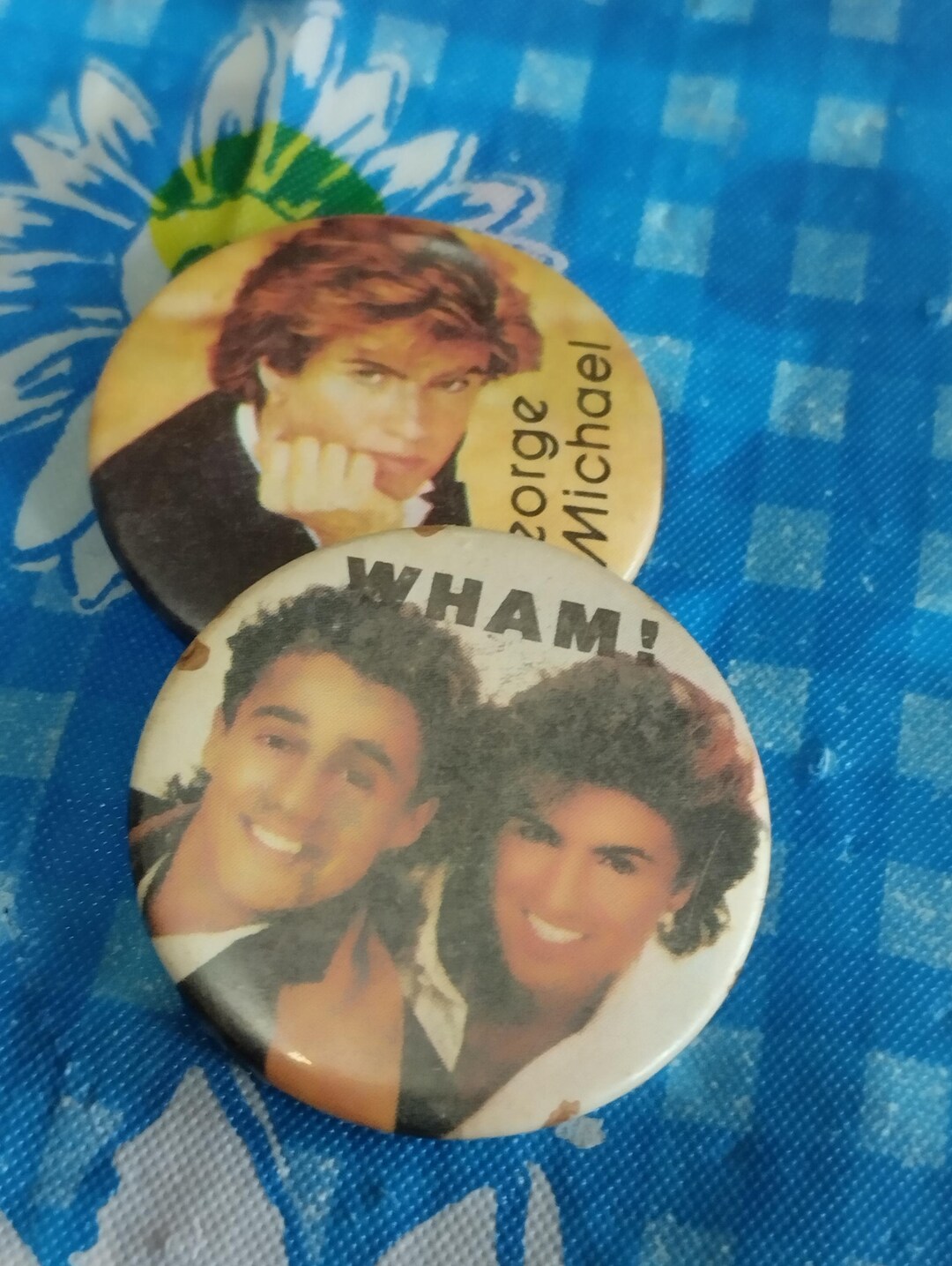 Wham! Vintage 80S Bottone Pin, George Michael and Andrew Ridgeley ...