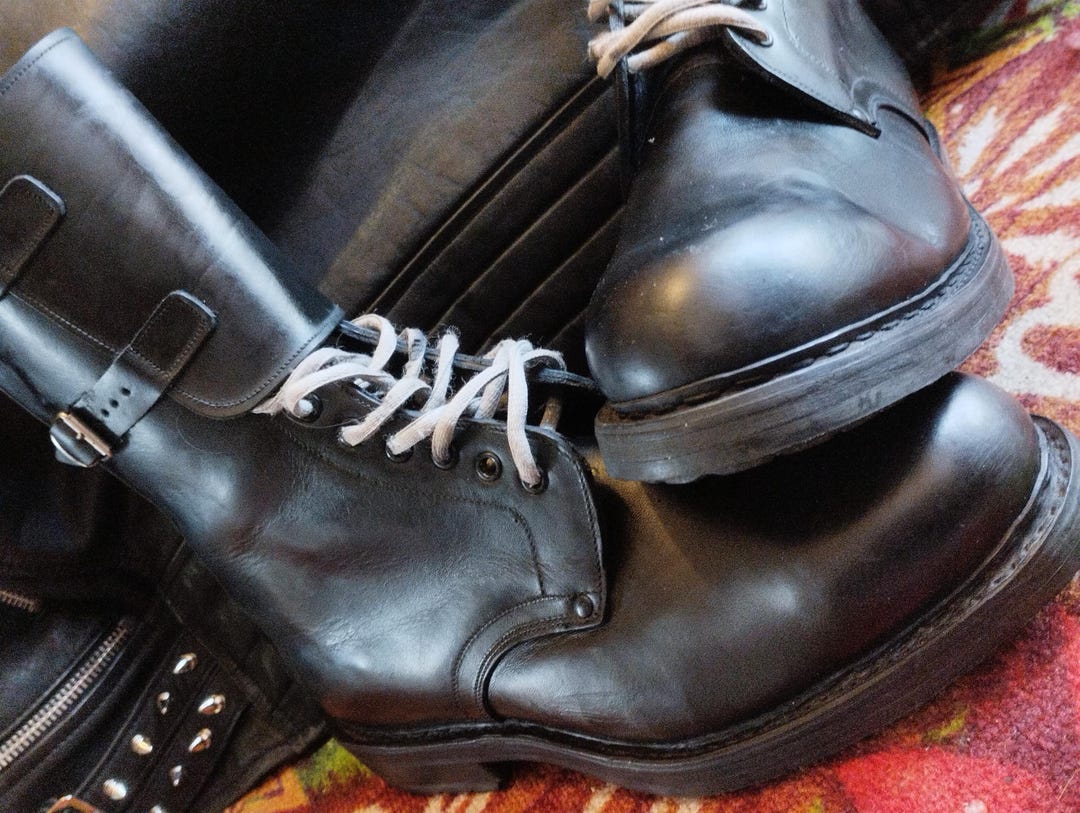 1973 Leather Combat Boots Italian Army Vintage 70s Deadstock up 50 ...
