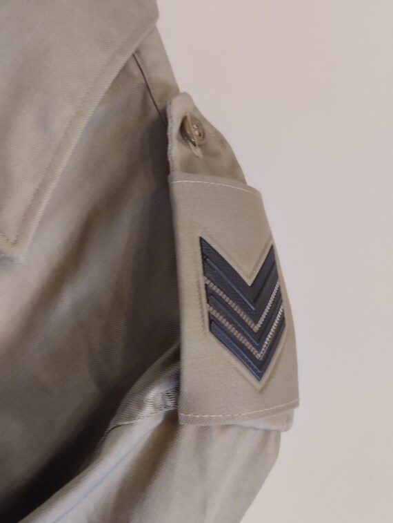 Vintage 70s Italian army military shirt, with drawing… - Gem