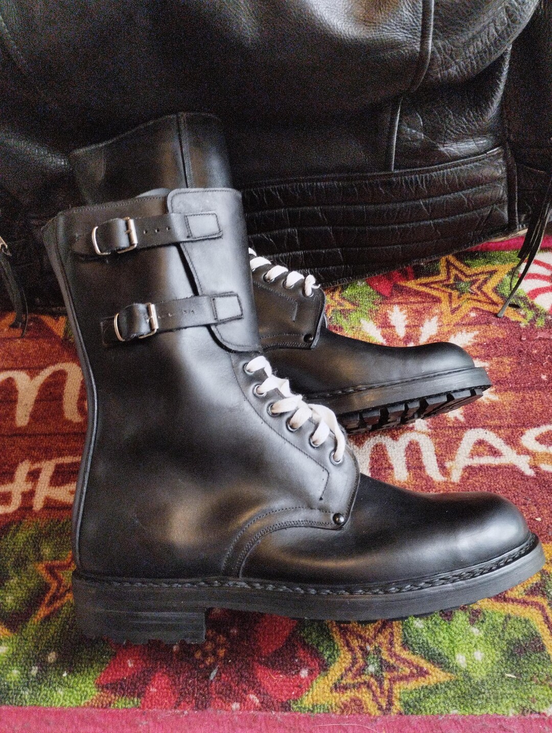 1970 Leather Combat Boots Italian Army Vintage 70s Deadstock up 50 ...