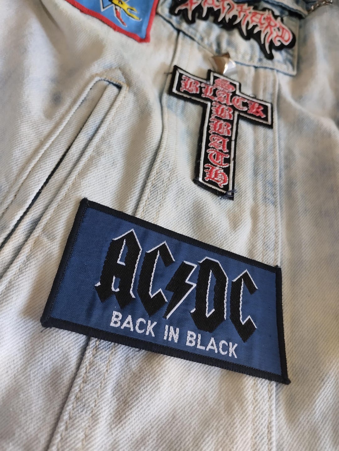 AC DC Back in Black, Vintage 80s Sew on Patch, Old School Patch ...