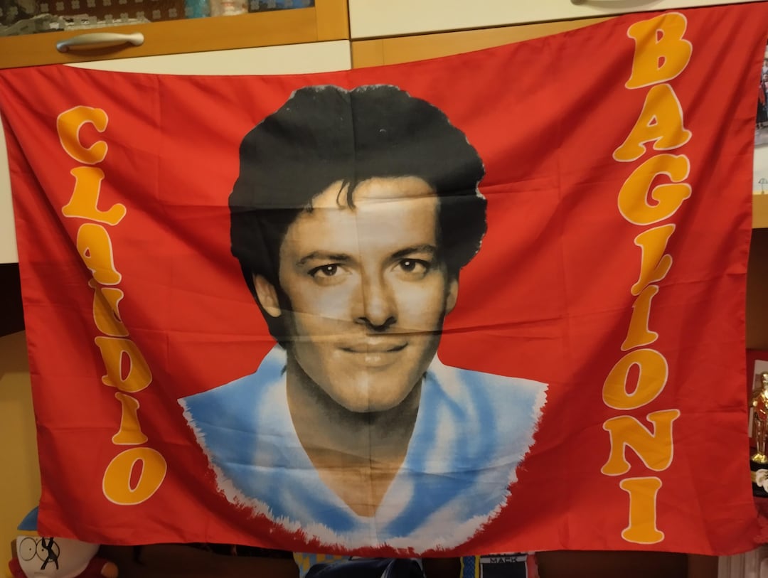 Claudio Baglioni, Italian Singer-songwriter., Vintage 80s Acrylic Flag ...