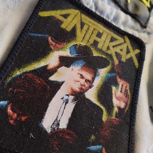 Anthrax Among the Living, Vintage 80s Sew on Patch, Thrash Metal Band ...