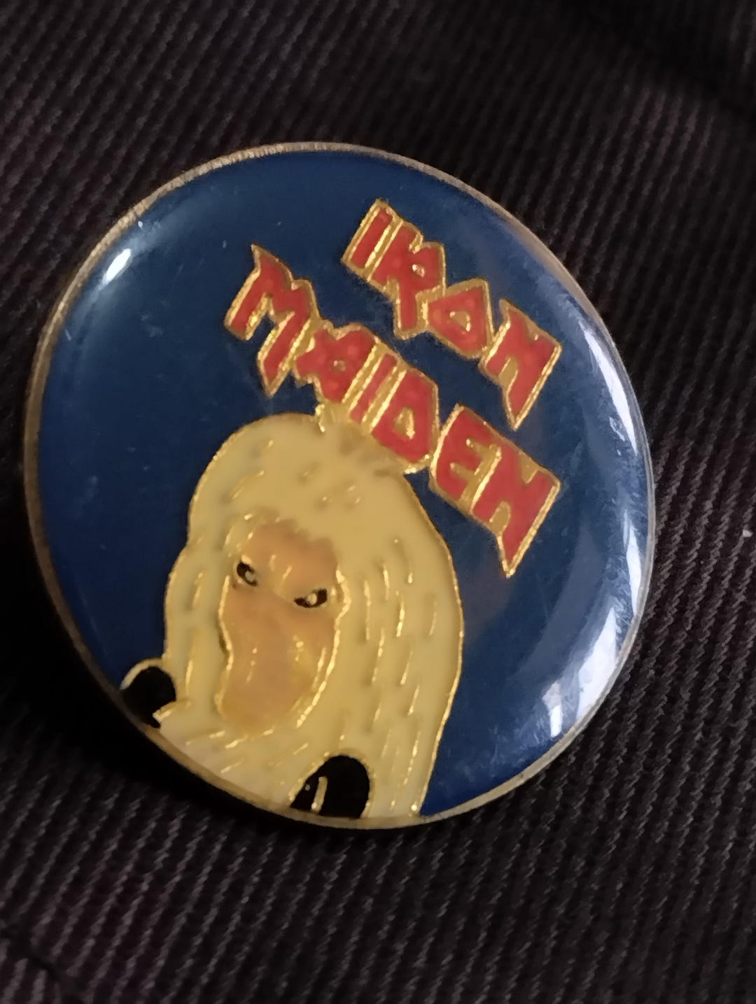 Iron Maiden, Enamel Crystal Pin Vintage 80s, Eddie Killers Album , Old ...