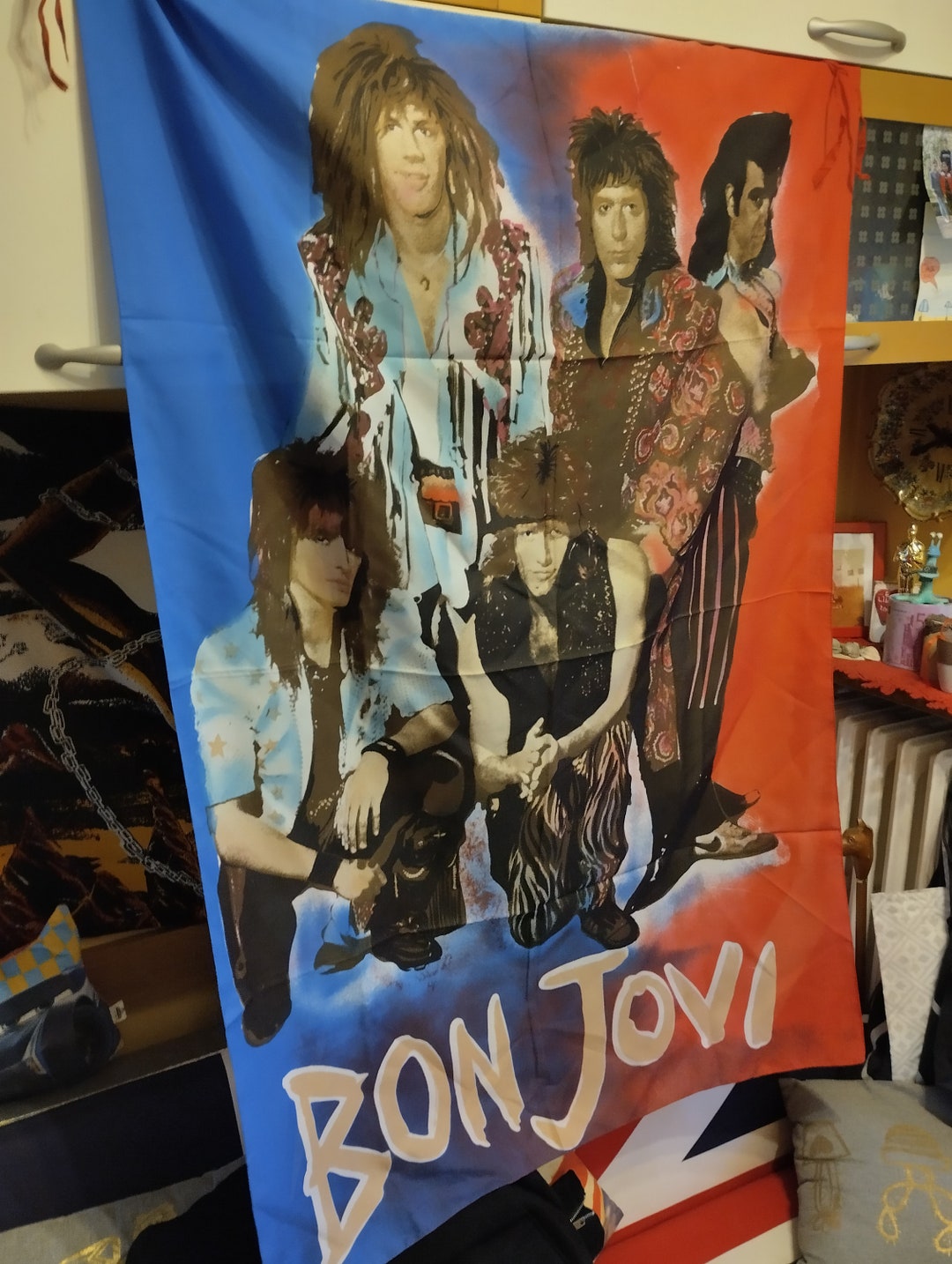 Bon Jovi Vintage 80S Big Flag, Amazing Gift for Fans Great Rock Band ...