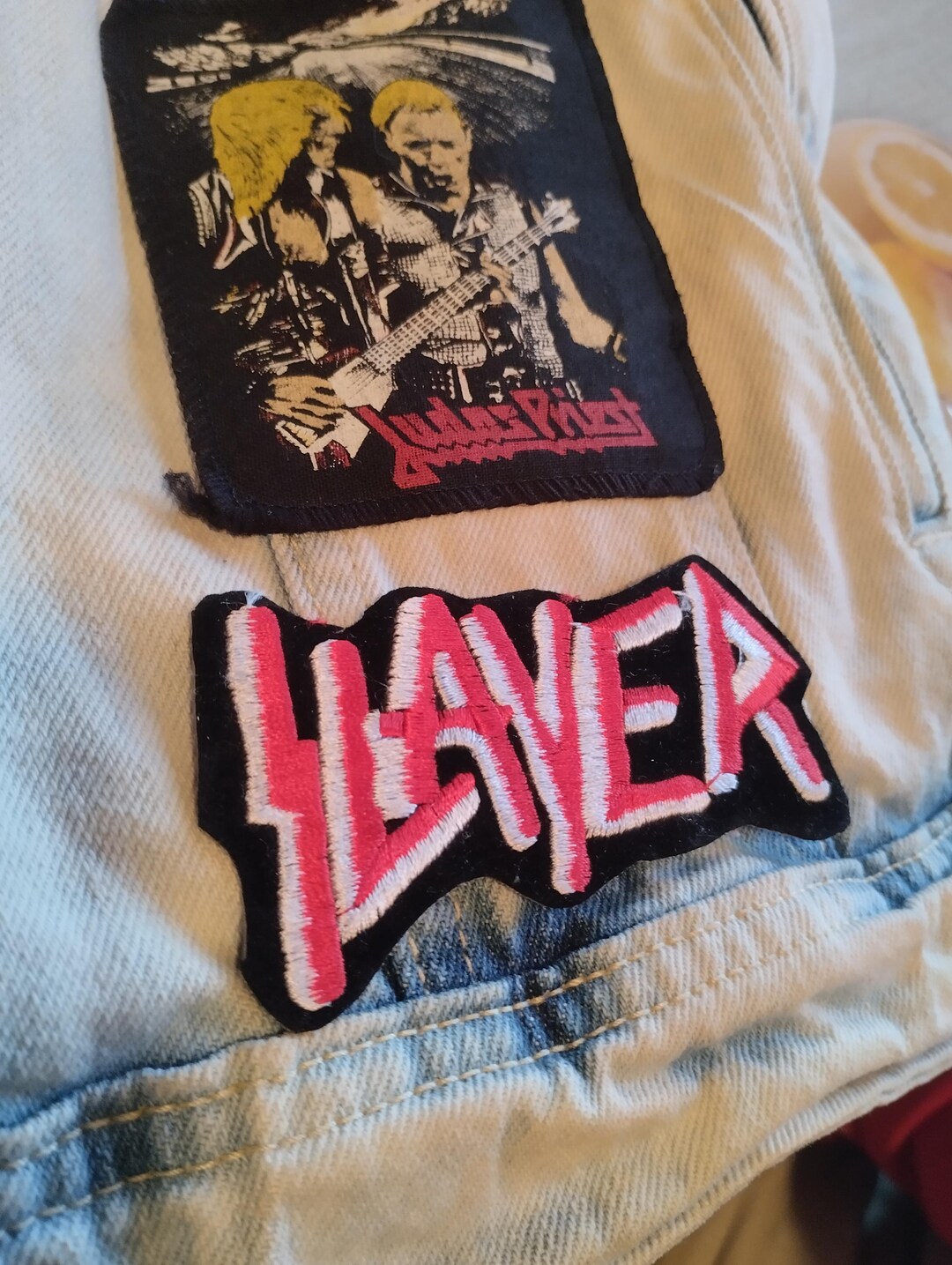 SLAYER, Vintage End 80s Early 90s Sew on Patch Embroidered on Velvet ...