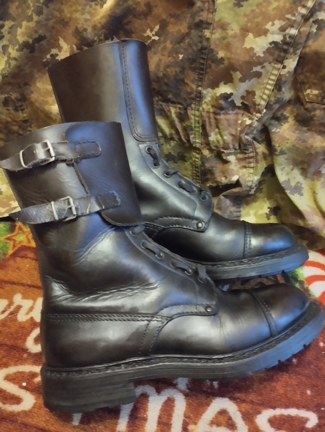 1962 Combat Leather Boots Italian Army Vintage 60S, Amazing Boots Made ...