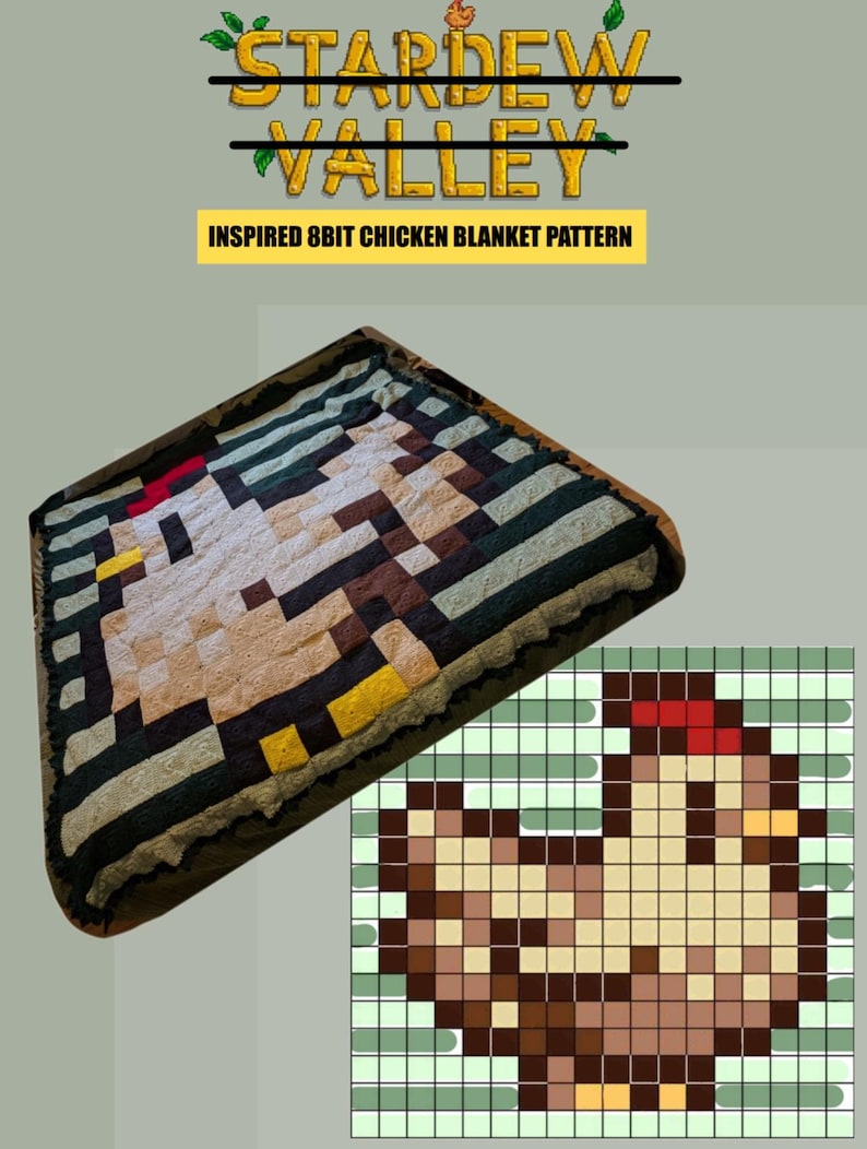 Stardew Valley 8 Bit Chicken Blanket **CROCHET PATTERN ONLY** - Etsy