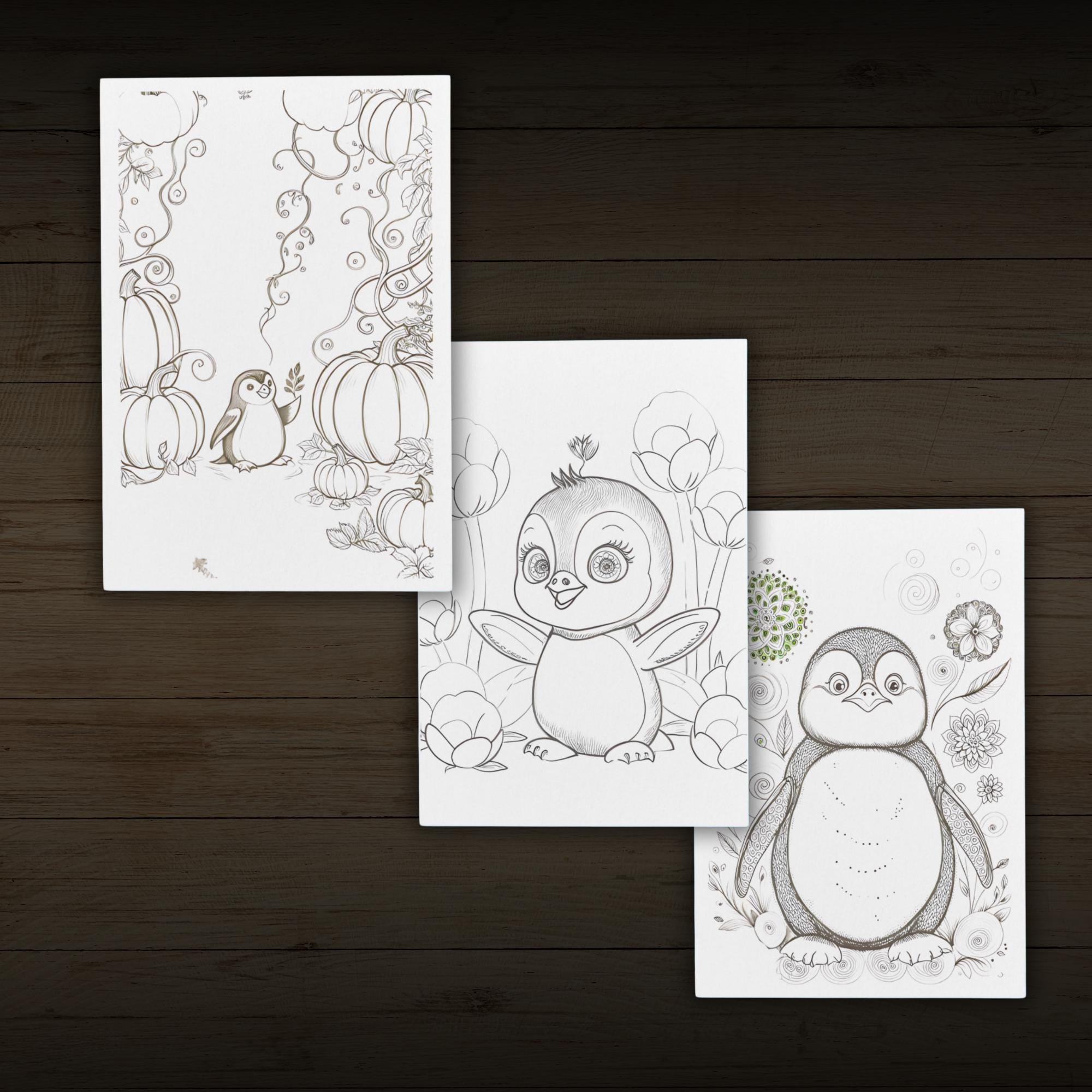 20 Penguin Coloring Book .printable Penguin Pages .adults and Childs ...