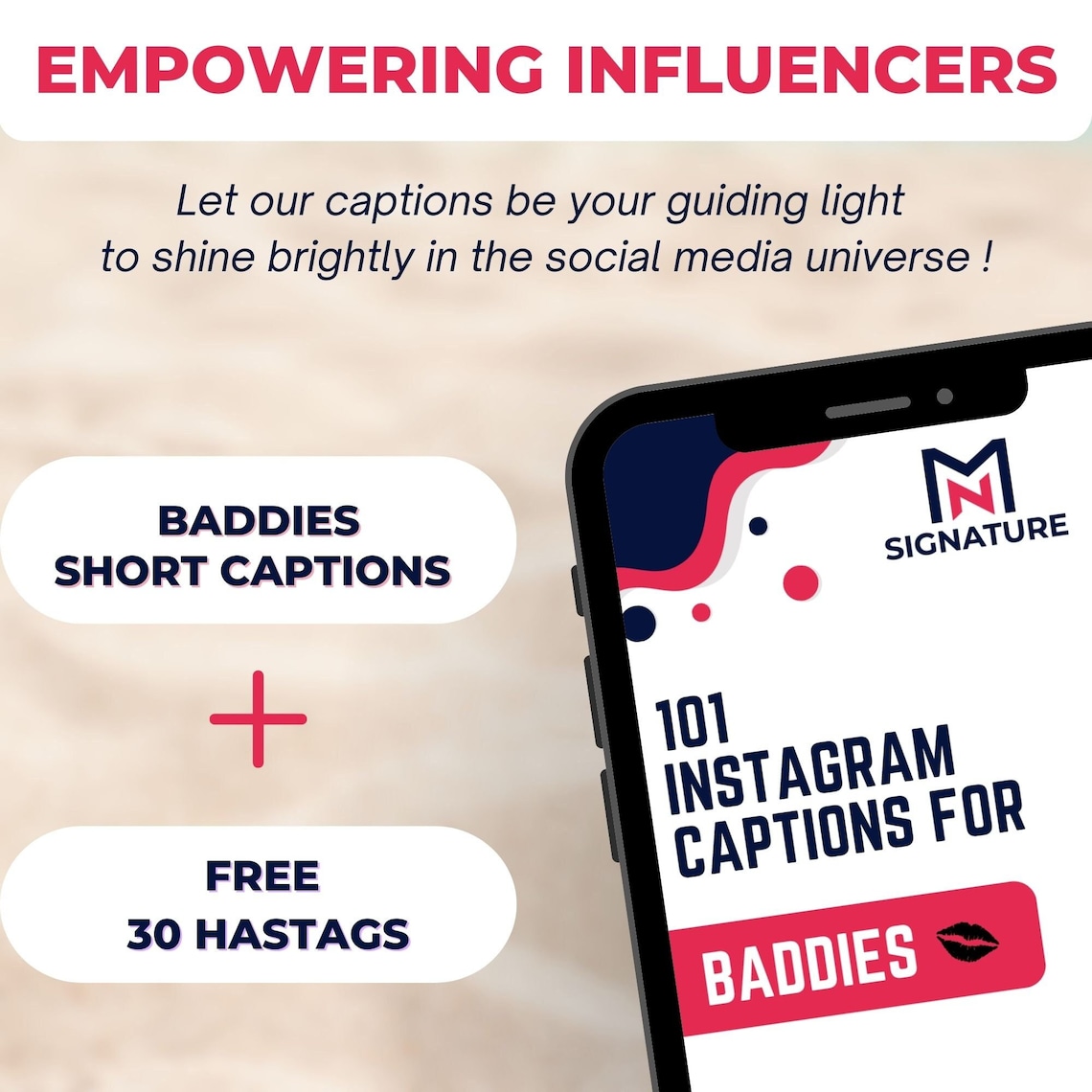 101 BADDIES Captions for Instagram FREE HASTAGS Influencer - Etsy