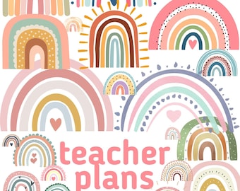 Teacher Planner Cover Page, Teacher Planner, Bullet Journal, Rainbow ...