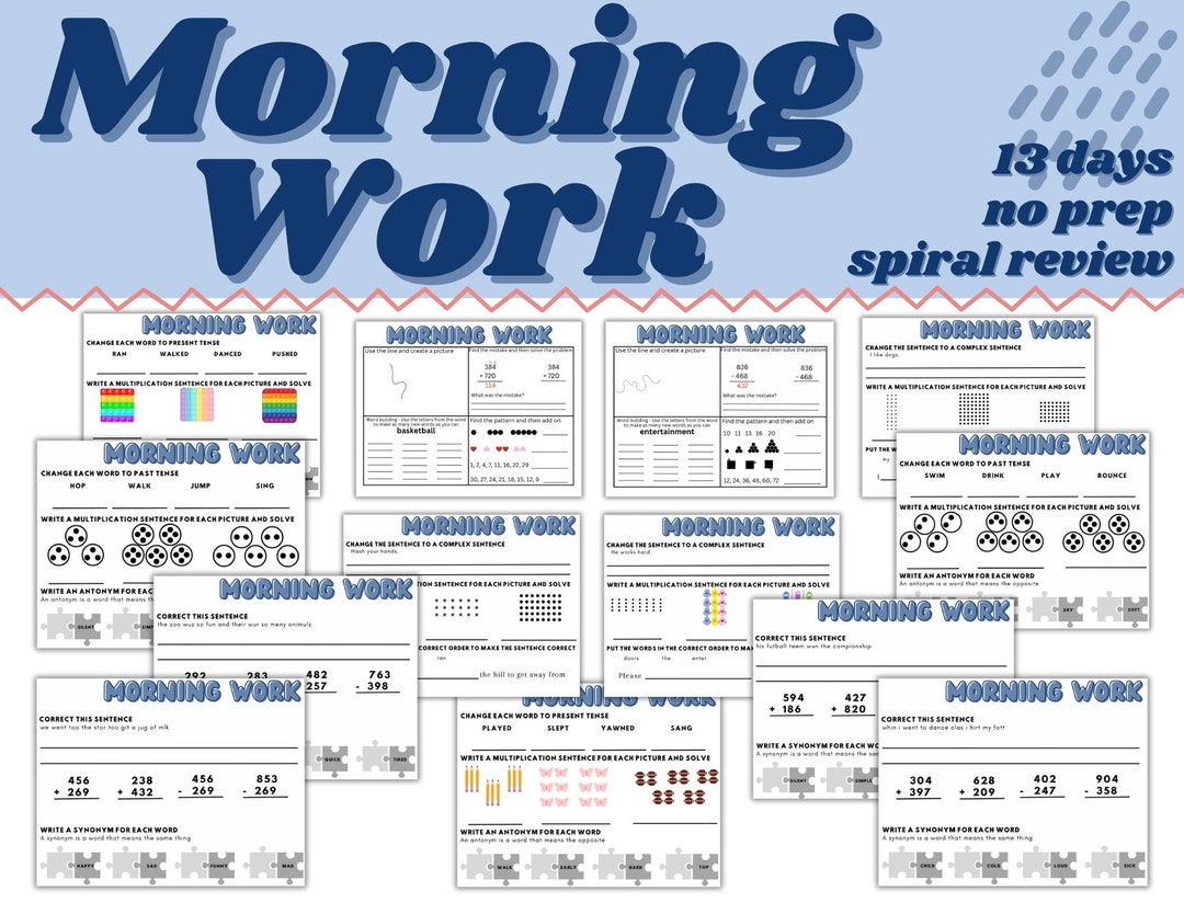 2nd-3rd Grade Morning Work Bundle - Etsy