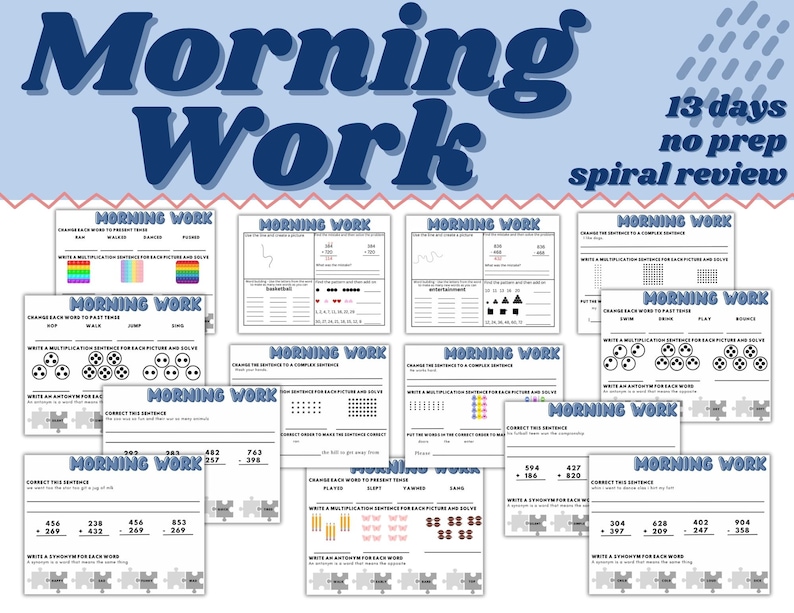 2nd-3rd Grade Morning Work Bundle - Etsy