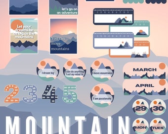 Mountain Themed Classroom Decor, Lighted Box Sign, Teacher Gift, Quiet ...