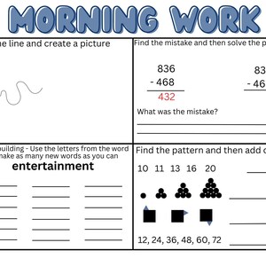 2nd-3rd Grade Morning Work Bundle - Etsy