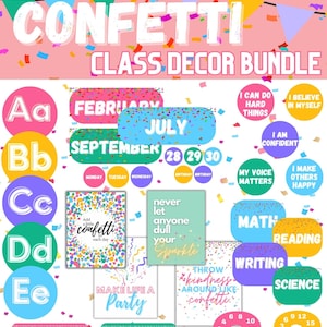 Confetti Classroom Decor - Etsy