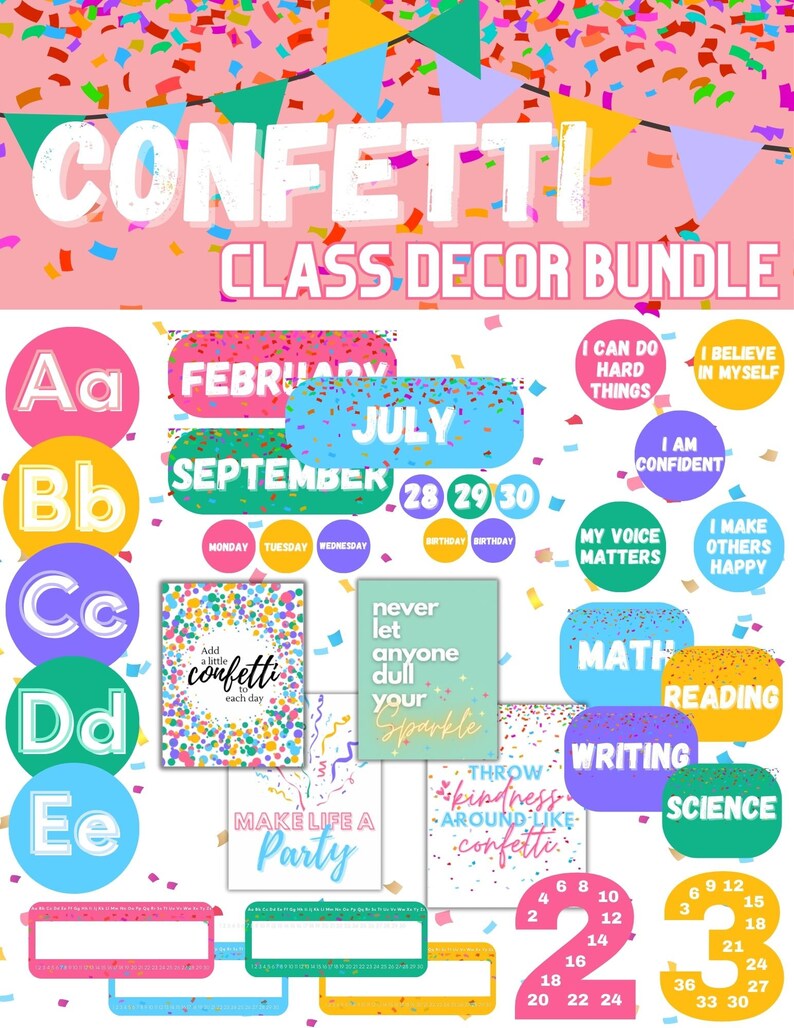 Confetti Classroom Decor - Etsy