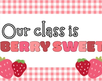 Strawberry Bulletin Board Kit Summer Theme Visual Schedule Display ...