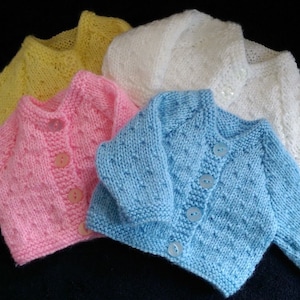 Hand Knitted Premature/newborn Baby Cardigan - Etsy UK