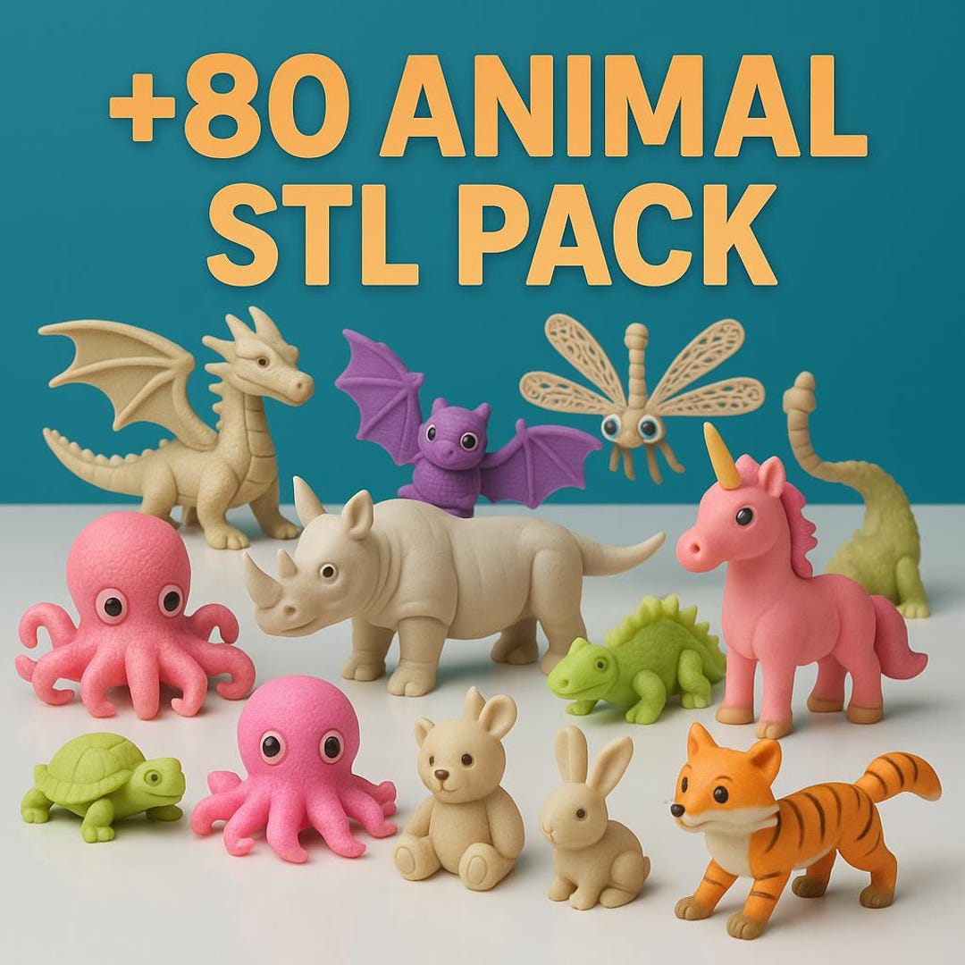 Kawaii Animal STL Bundle | 3D Printable Toy Figurines (instant Download ...