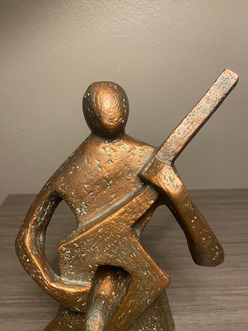 B. Benowitz Abstract Cubist Jazzman Sculpture, Bronze Finish - Etsy