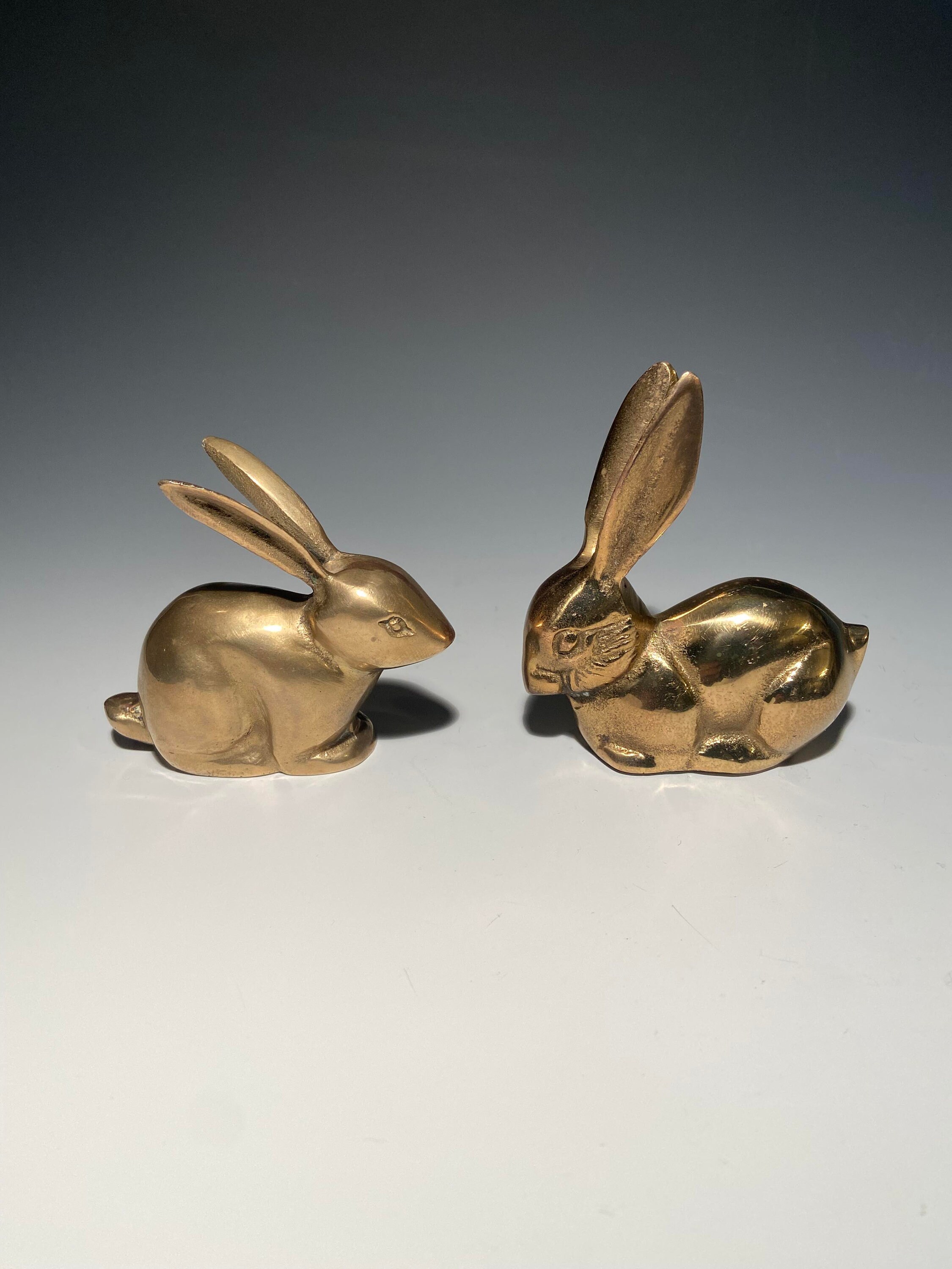 Vintage Pair of Solid Brass Rabbits Made in Korea - Etsy