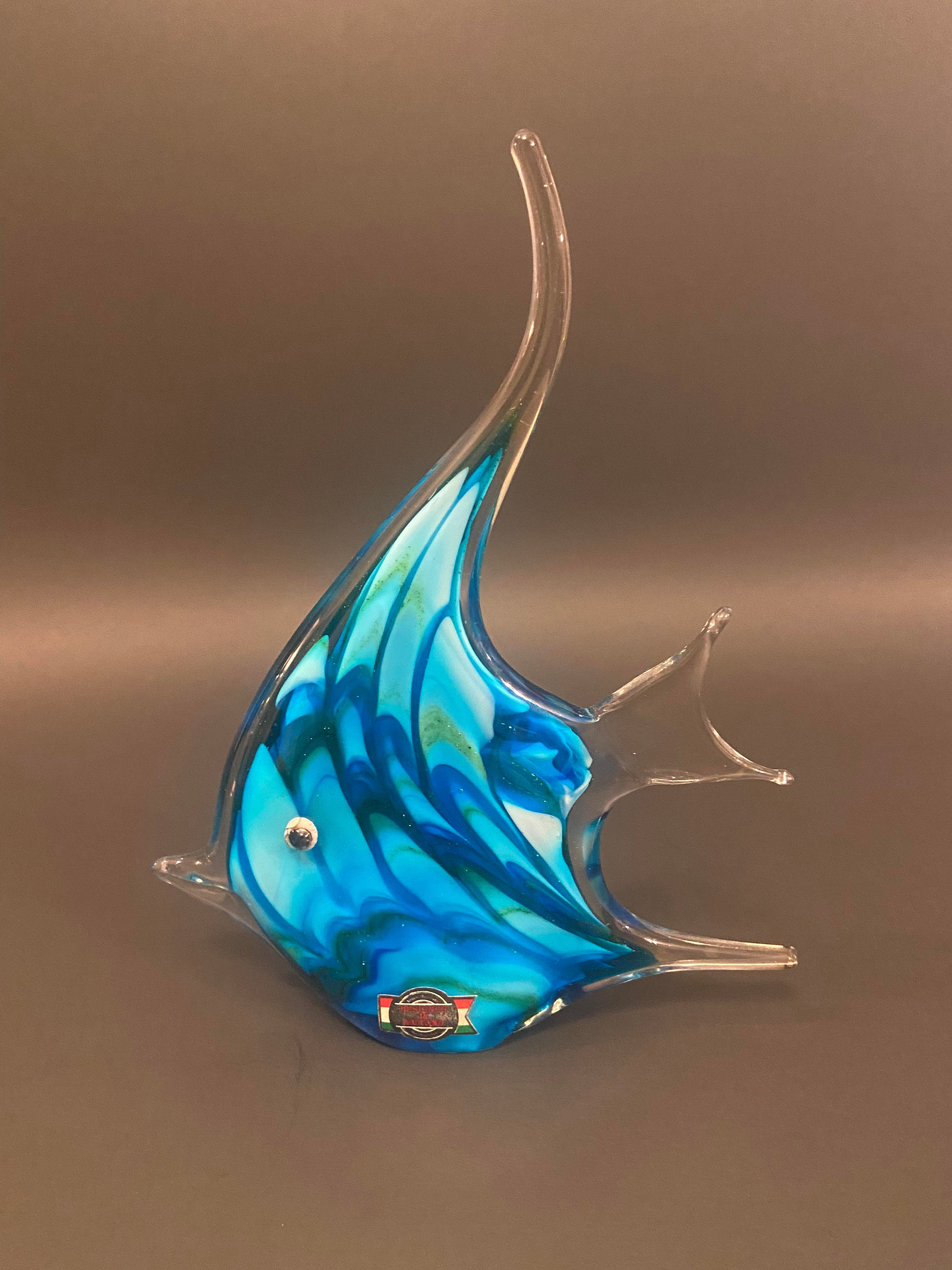 Murano Italy Hand Blown Glass Angel Fish Sculpture - Etsy