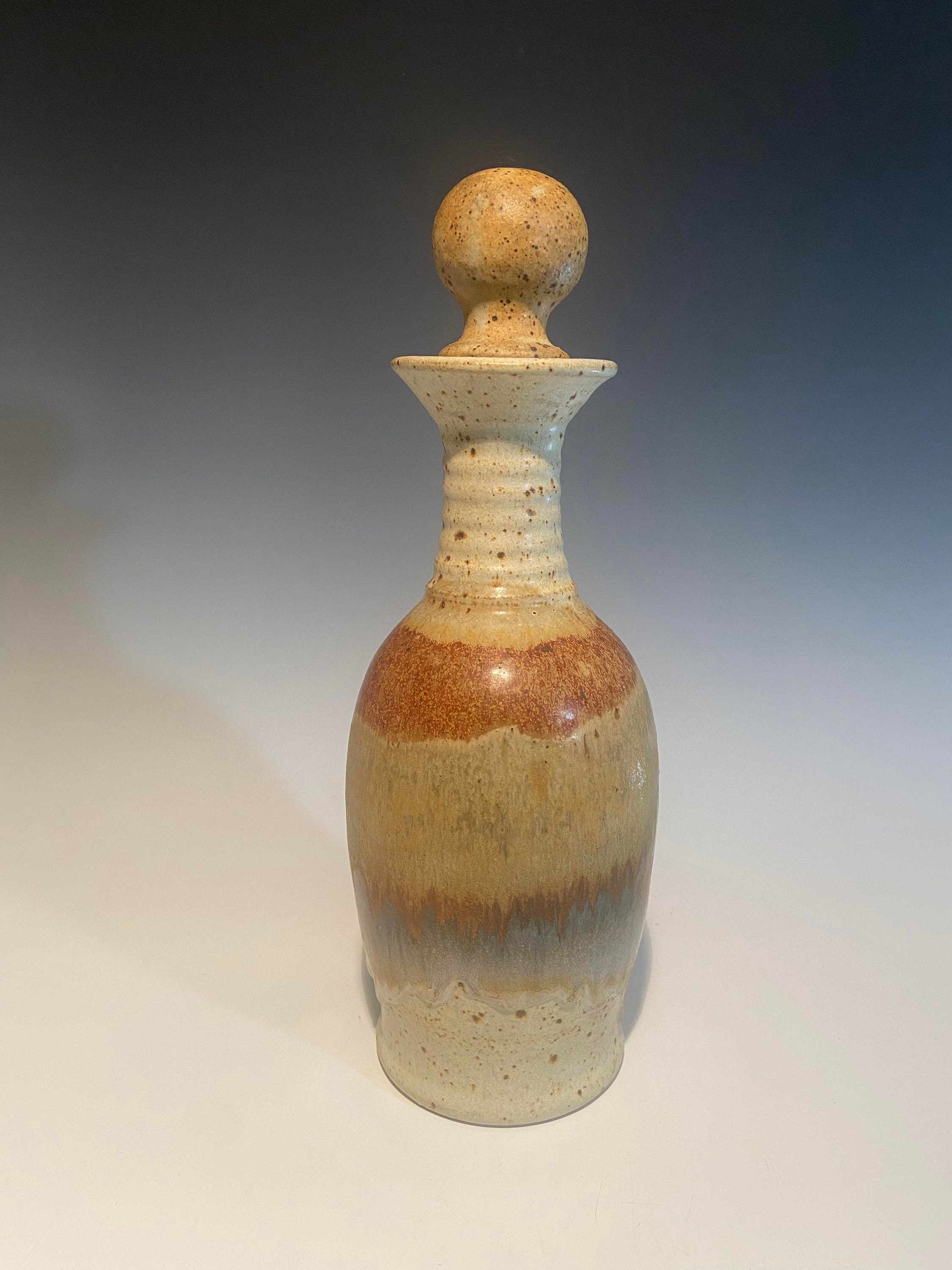 Vintage Glazed Stoneware Pottery Decanter Set of 2 - Etsy