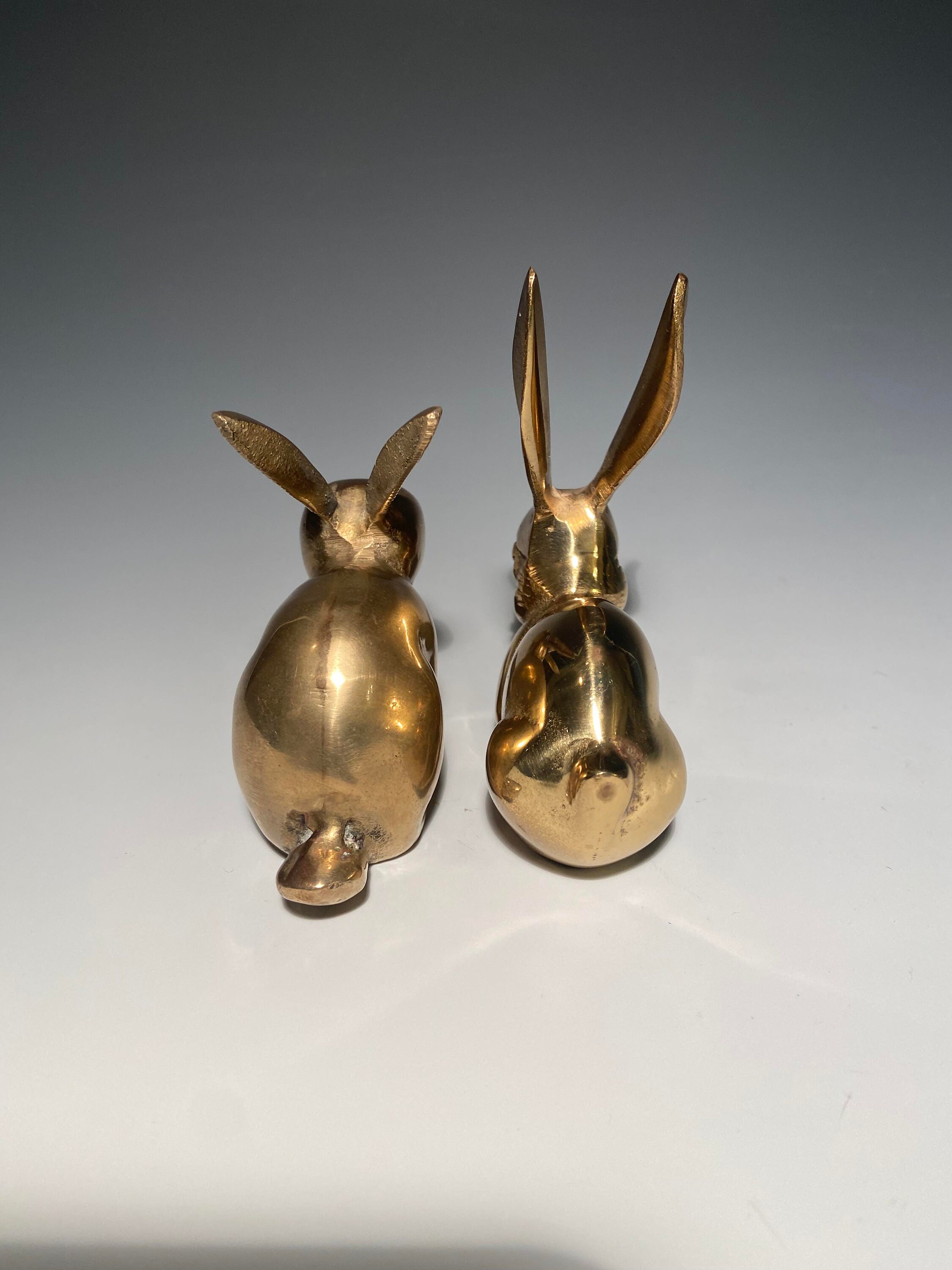 Vintage Pair of Solid Brass Rabbits Made in Korea - Etsy