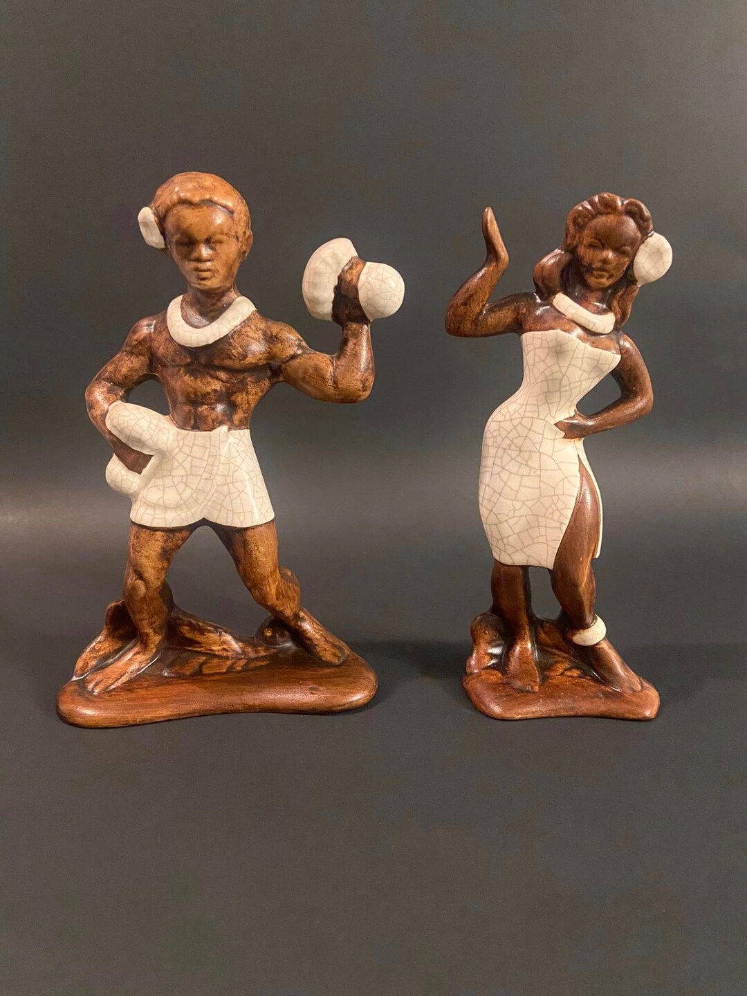Vintage Pair Treasure Craft Hula Girl Hawaiian Dancing - Etsy