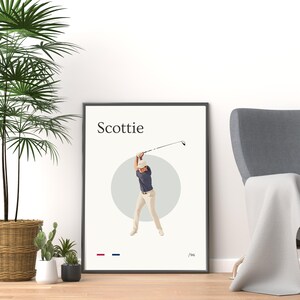 Scottie Scheffler Minimalist Golf Poster Download | Creative Gift ...