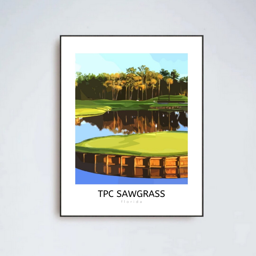 Golf Poster | Golf Gift | TPC Sawgrass Golf Course | Digital Golf Print ...