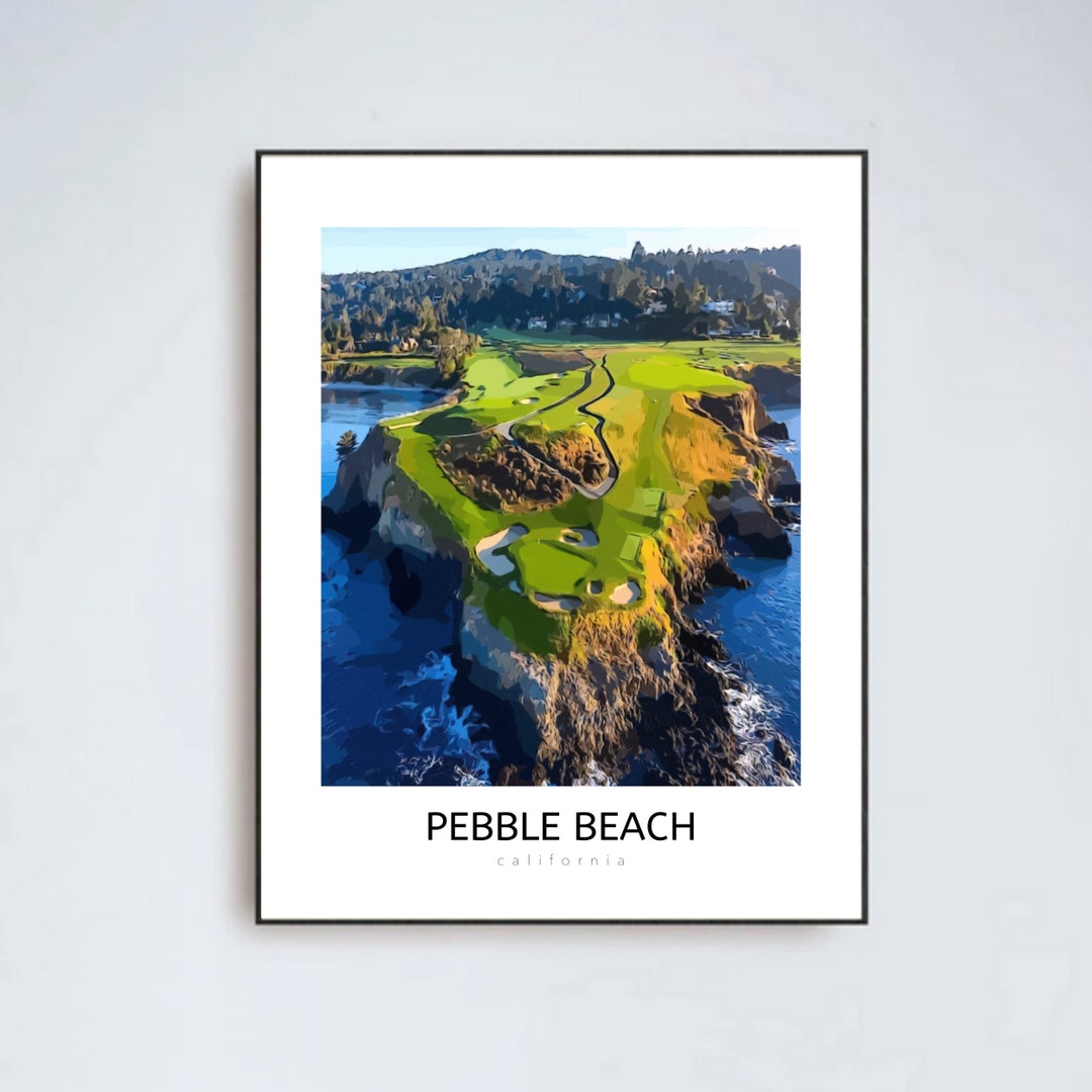 Golf Gift Pebble Beach Golf Course Digital Golf Print Golf Course ...