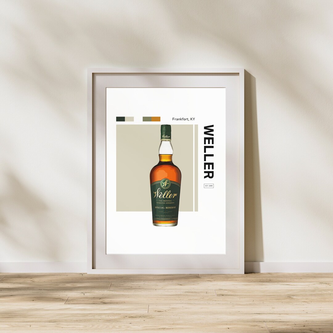 Weller Special Reserve Whiskey Print | Home Bar Decor (digital Download ...