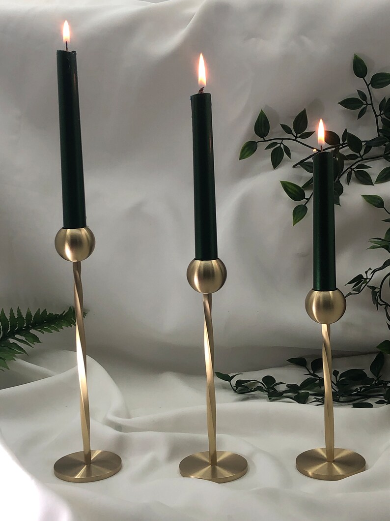 Brass Candlestick, Brass Special Design Candlestick, Triple Candlestick ...