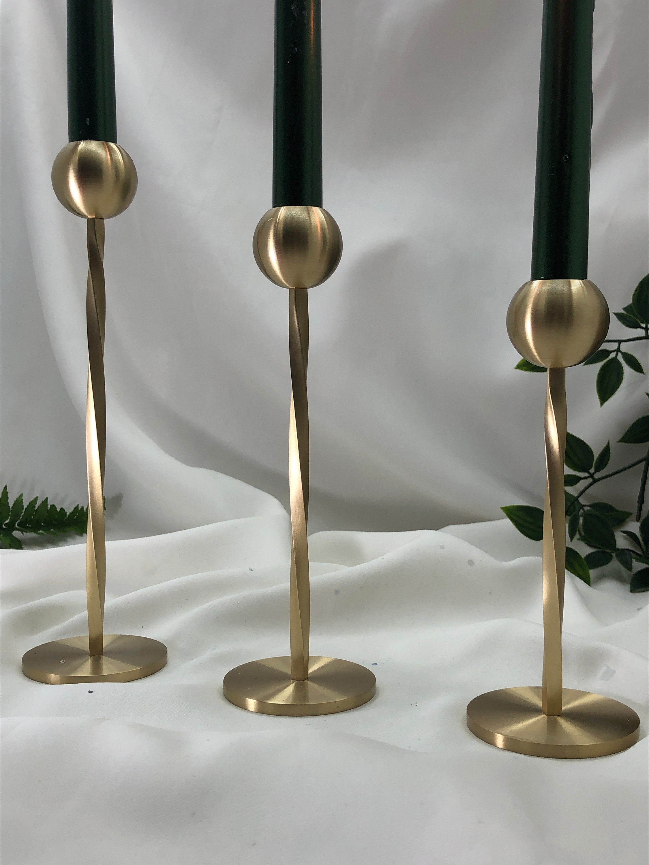 Brass Candlestick, Brass Special Design Candlestick, Triple Candlestick ...