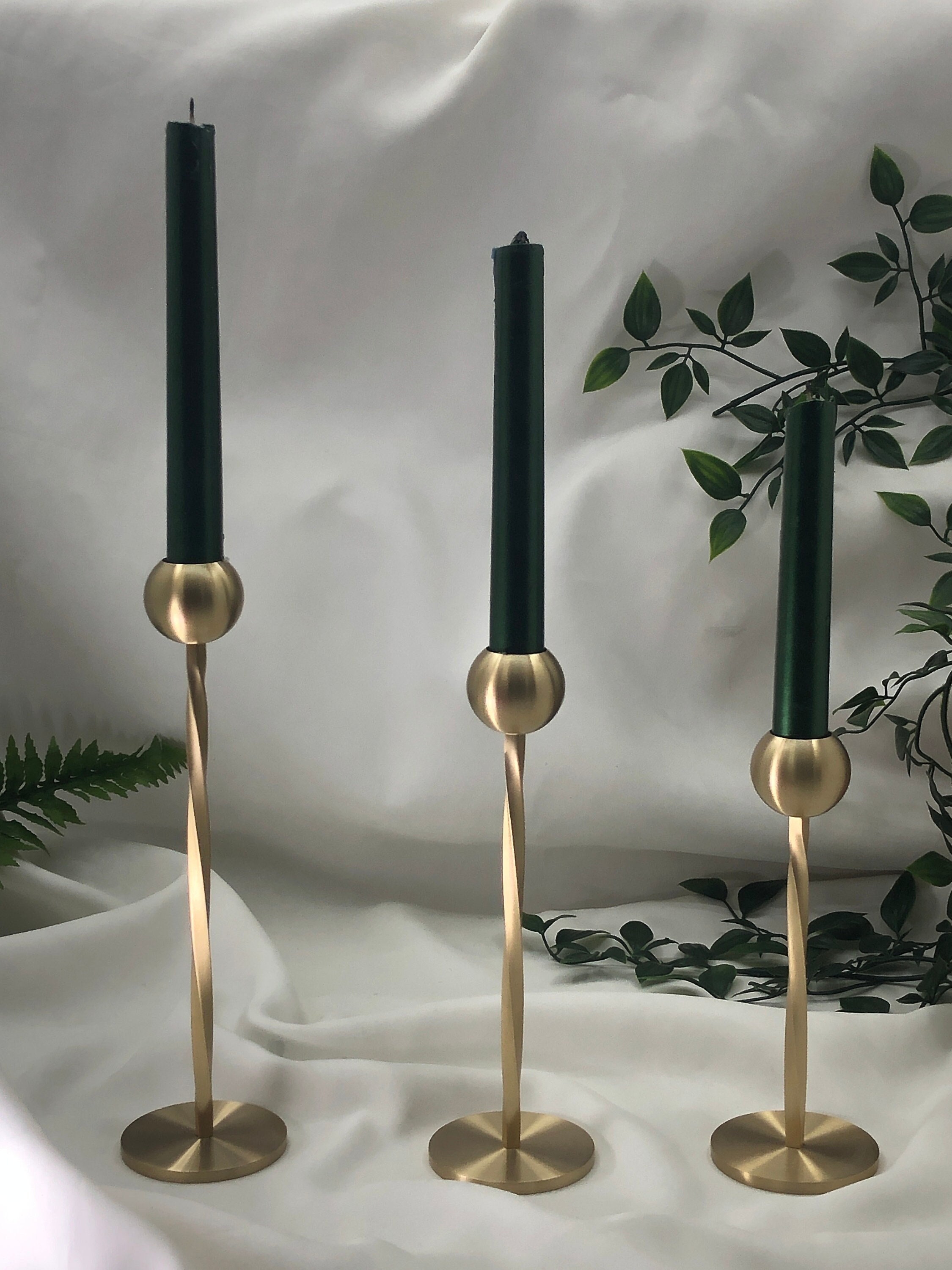 Brass Candlestick, Brass Special Design Candlestick, Triple Candlestick ...