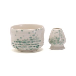 Hand-painted Lotus Leaf Ceramic Matcha Set With Bamboo Whisk and Chasen ...
