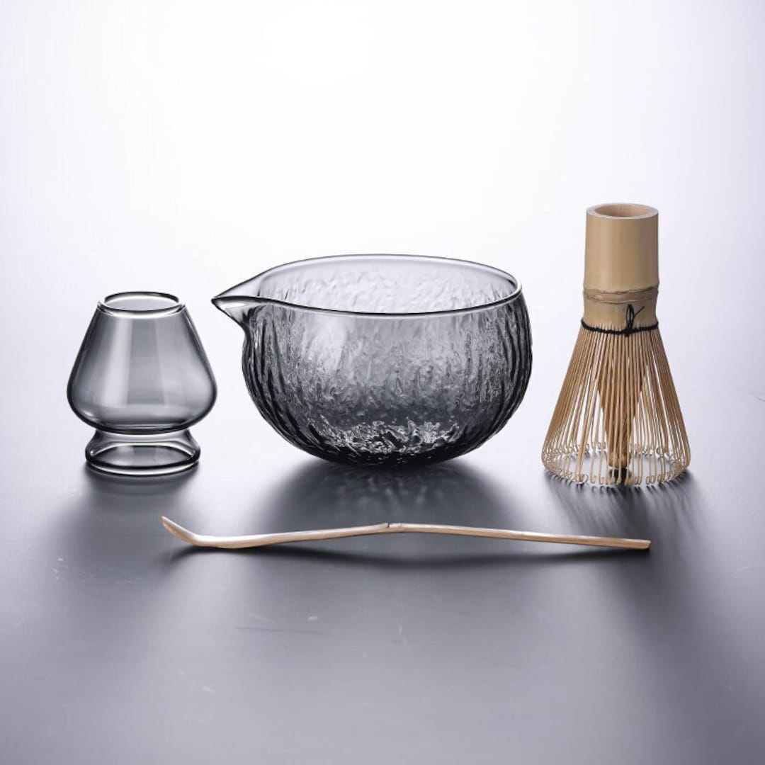 Glass Matcha Bowl With Spout Bamboo Matcha Whisk Scoop Matcha Whisk ...