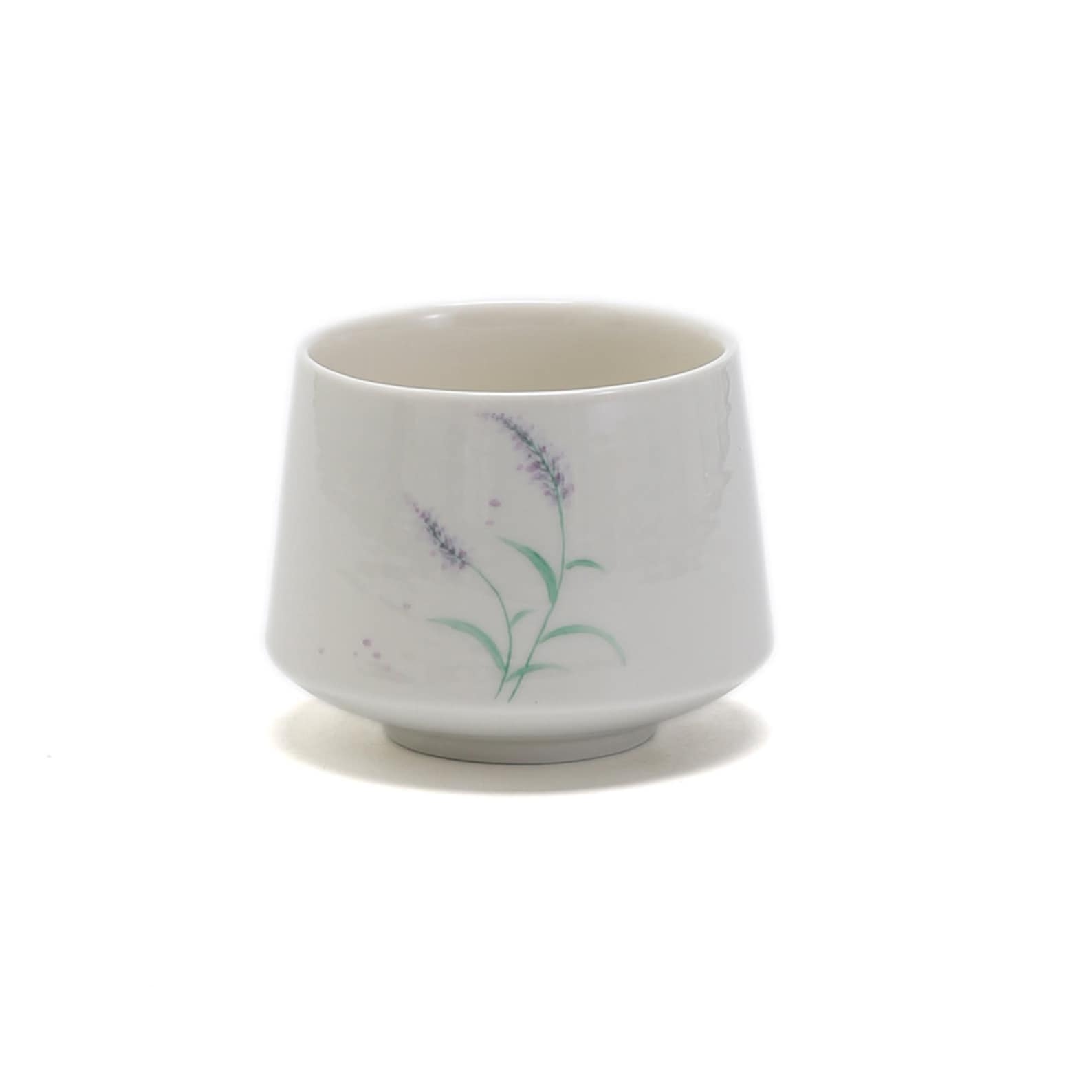 Hand-painted Lavender Ceramic Matcha Cup Set of 2 Cups White Ceramic ...